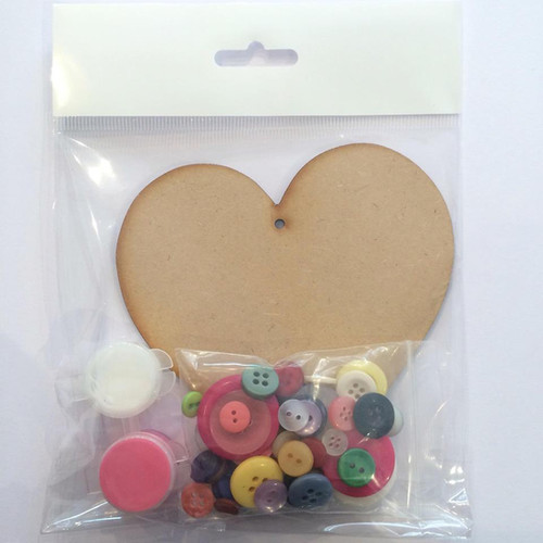 Heart MDF Button Pack | craftmagic