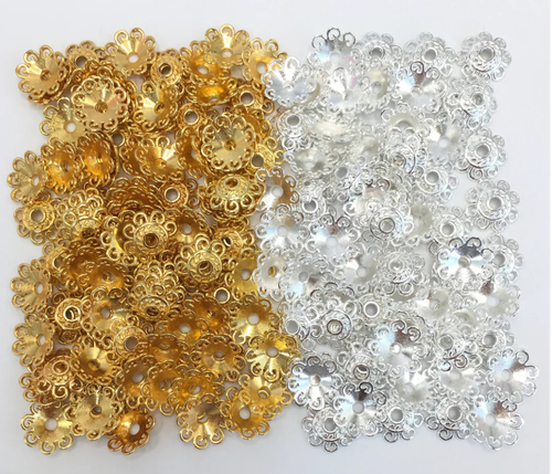 Metal Flower Bead Caps - 12mm | West Coast Beads