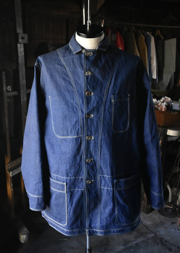Smokey Blue Denim Chore Jacket L size | adequate
