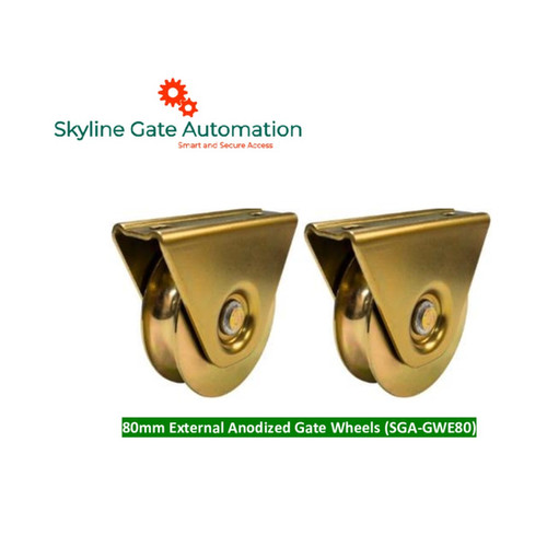 80mm Anodised External Sliding Gate Wheels - Skyline Gate Automation