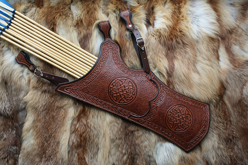 Traditional Ottoman Field Quiver - Celtic Knot Design | FourHorsemenLeather