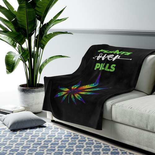 Plants Over Pills Plush Blanket | CLUB 42 ZERO