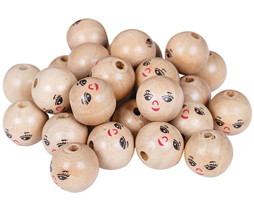 CS Wooden Face Beads | Artandcraftworld