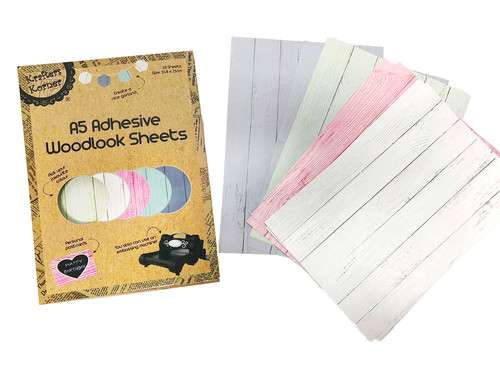 KK A5 Adhesive Woodlock Sheets Pastel | Artandcraftworld
