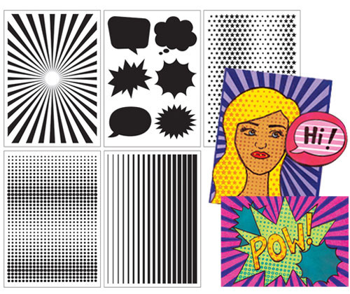 CS Pop Art Stencil Patterns 10's | Artandcraftworld