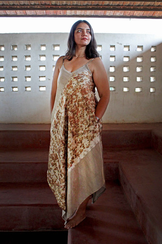 Bageeya "Tara Sundri" Handwoven Mashru Silk Strap dress | Crafted with ...