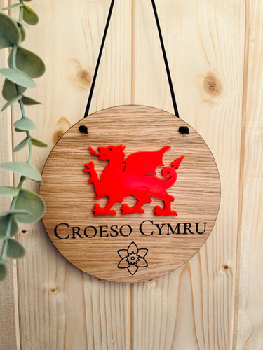 Welsh Dragon Croeso Cymru Daffodil Sign | Rose and Alexander