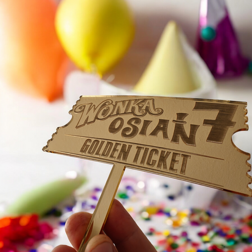 Personalised Golden Ticket Cake Topper - Wonka Inspired Party ...