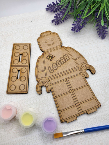 Paint Your Own Lego Brick Man With Personalised Name | Rose and Alexander