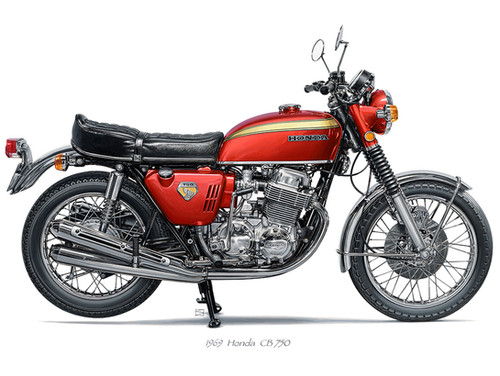 1969 HONDA CB750 Red | Mechanicsart