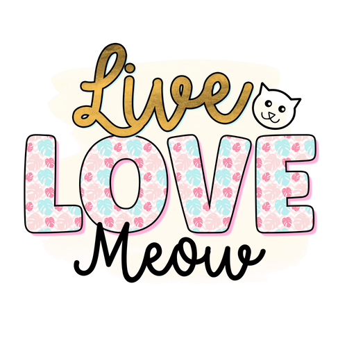Live love meow | DTF Transfers