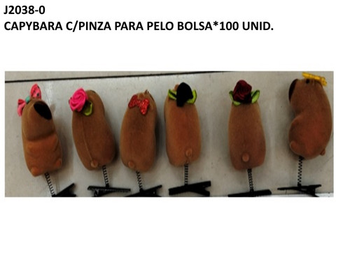 Capybara Con Pinza Para Pelo Bolsa *100 Unidades | Equipo A