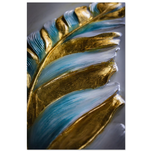 Golden Plume Dreams - Premium Semi-Glossy Paper Poster | Bell De la Vega