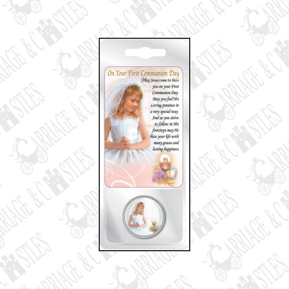 Girl Communion Pocket Token and Card | Carriage and Castles