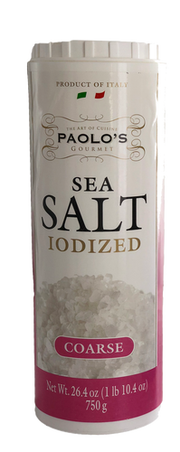 SEA SALT(COARSE)ITALY PAOLO PK/SZ: 12/750 GR | concadoro-importers