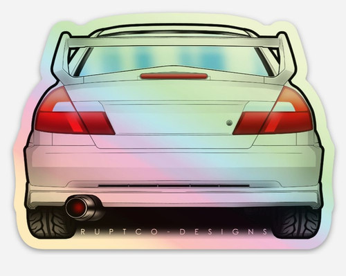 Mitsubishi Evo V holographic sticker | Custom Vehicle Works