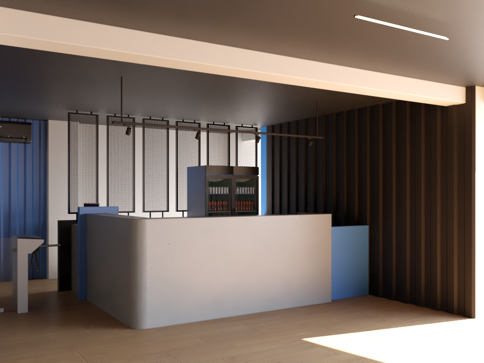 Industrial Gym Reception Design | ArchiVinci | 85267