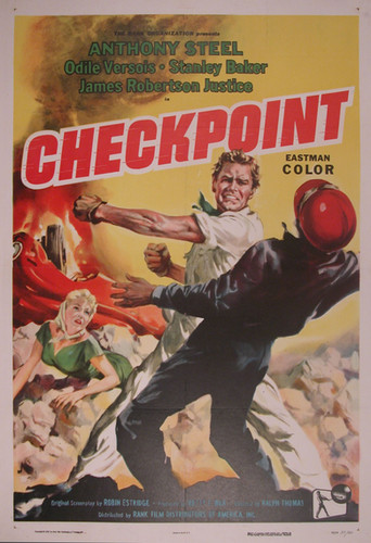 Original, vintage 1956 Motor Racing film poster, 'Checkpoint', US one ...