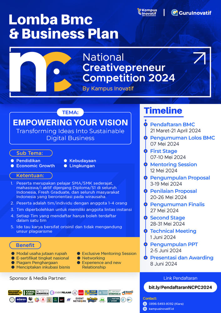 NATIONAL CREATIVEPRENEUR COMPETITION (NCPC) 2024 | seputarevent