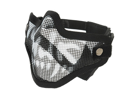 STEEL PROTECTIVE HALF FACE MASK BLACK/SKULL | GSE Airsoft Dublin