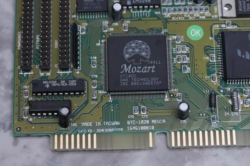 ISA Sound Card OAK MOZART OTI601 (BTC-1820 rev. A) | internationalretroma