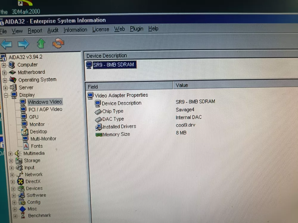 AGP 2x Number Nine SR9 S3 SAVAGE4 8MB/64Bit SDRAM NLX Graphics Card ...