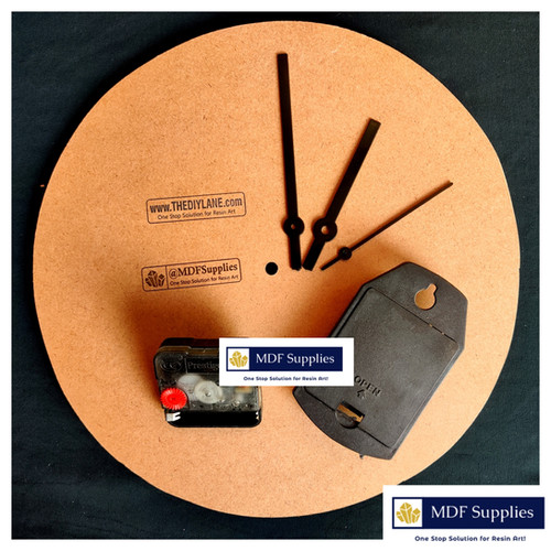 12 inch MDF clock kit with machine and hands | Resin Art Supplies