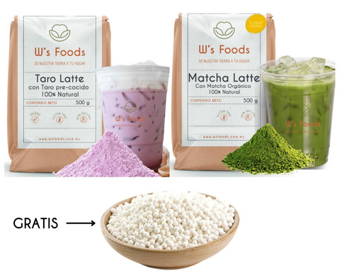 Pack de Taro Latte, Matcha Latte Y Perlas De Tapioca | W's foods