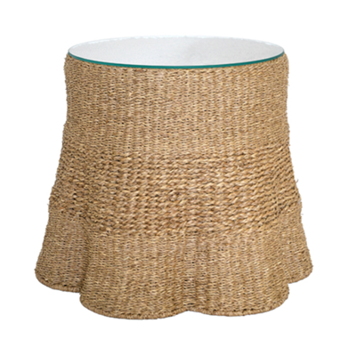 Penelope Fluted Rattan Side Table | beachview1