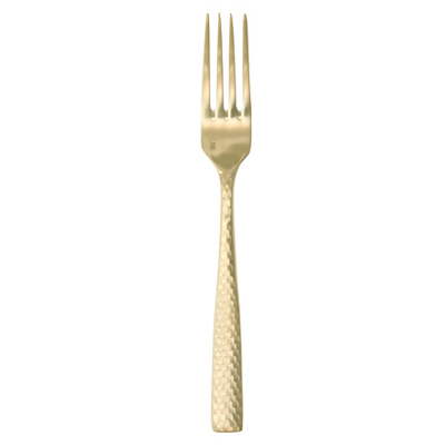 Brushed Gold Hammered Dinner Fork | beachview1