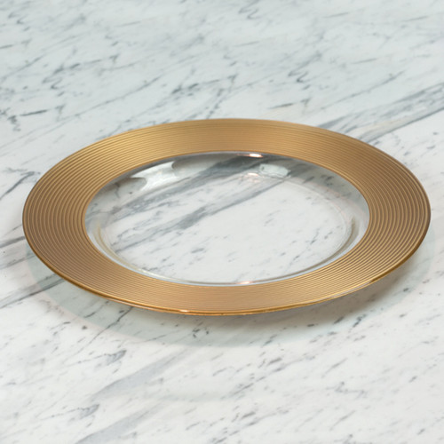 Gold Rim Glass Charger | beachview1