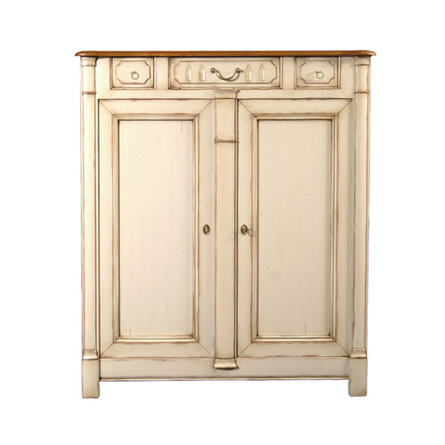 Buffet haut TRADITION merisier massif blanc crème | Maison Gontier