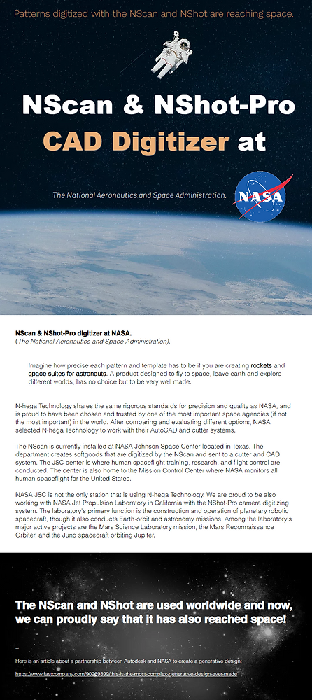 NScan & NShot-Pro CAD digitizers at NASA (the National Aeronautics and