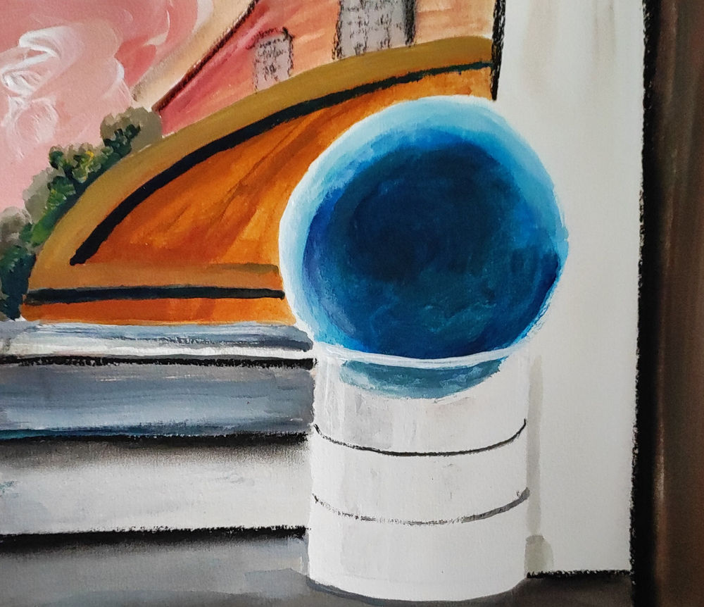 Practicing spheres Acrylic and black pastel | Art with Tricia