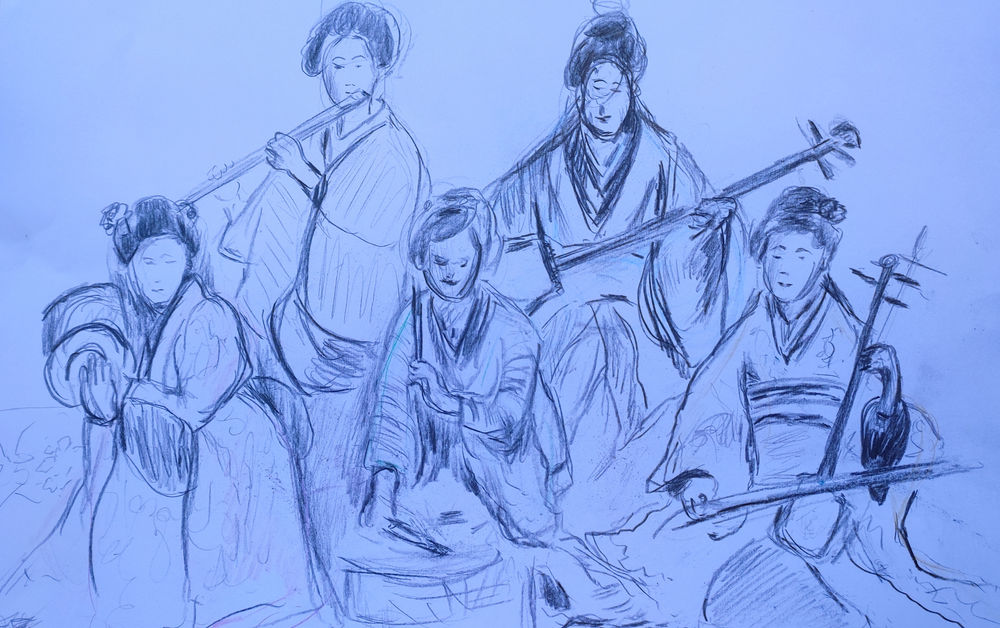 Japanese musicians | Art with Tricia