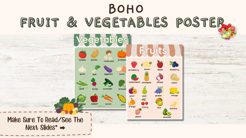 BoHo Fruits & Vegetables Poster | The Gandara Sisters