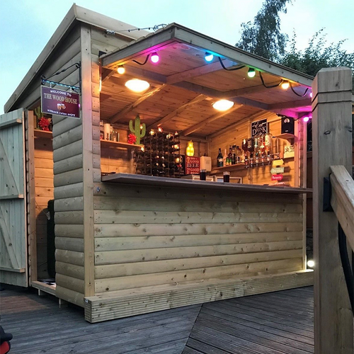 10' x 6' Fully Tanalised 19mm T&G Loglap Bar | Chestnut Sheds