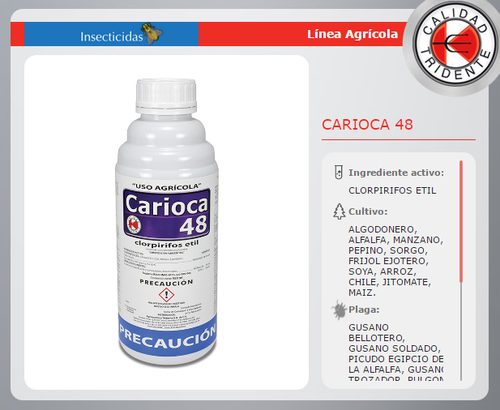 INSECTICIDA AGRÍCOLA CARIOCA 480, 950 MLS | casapanchojardines