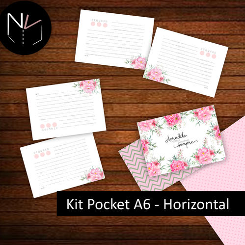 Kit Pocket Acredite PINK A6 Horizontal - Miolos Papeis e Capas - v2 | LojadaNadia.com