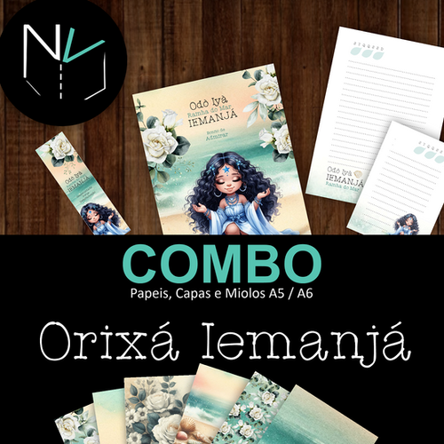 Combo Orixá IEMANJÁ - Orixás e Cia Papel Prosa |Miolos Papeis Capas -Col Toda Fé | LojadaNadia.com
