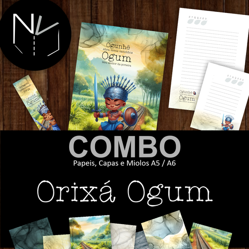 Combo Orixá OGUM - Orixás e Cia Papel Prosa | Miolos Papeis Capas - Col Toda Fé | LojadaNadia.com