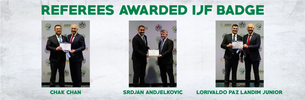 Three Referees Awarded IJF Badges – Judo Australia