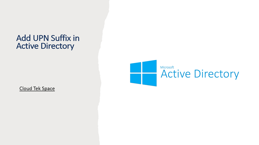Add UPN Suffix in Active Directory