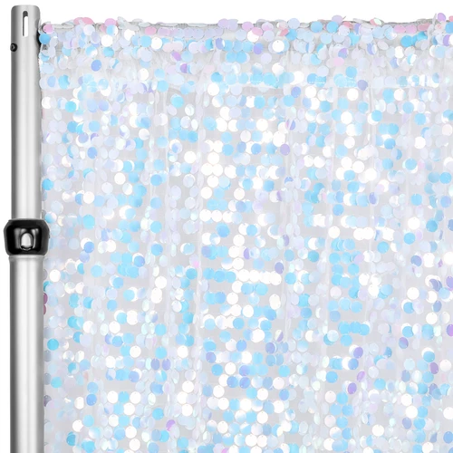 Iridescent White Large Sequin Panel | Kmpartyrental