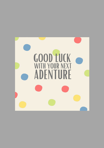 Good Luck With Your New Adventure Sentimental Square Greeting Card ...