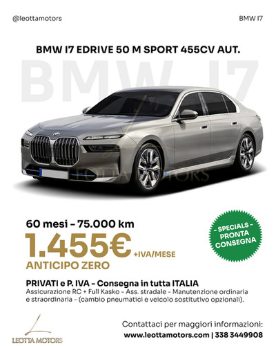 BMW I7 EDRIVE 50 M SPORT 455CV AUT. | Leotta Motors