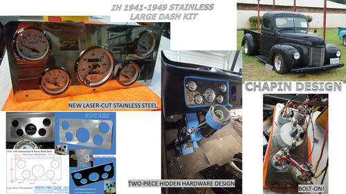 K/KB 1 - 5 1941-1949 Stainless Large Dash 2-Piece Bolt-On Kit | Chapin ...