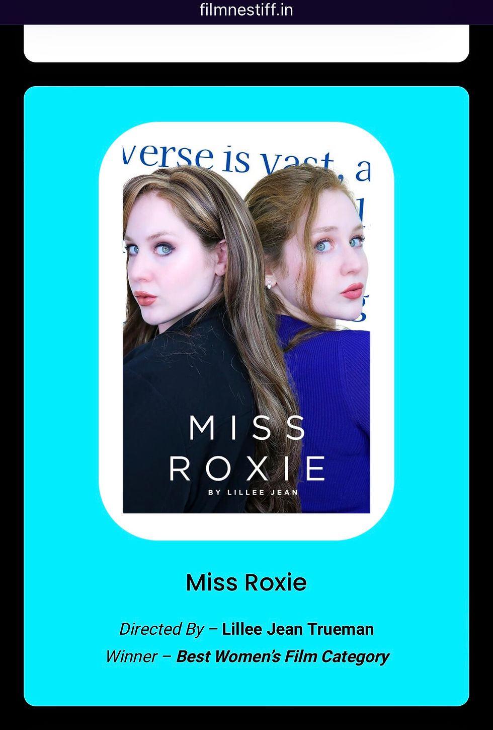 Miss Roxie Film Wins Best Women's Film Award In FilmFest International ...