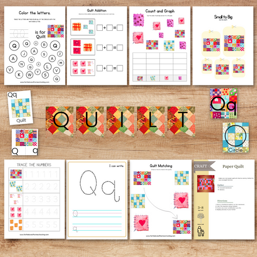 Q is for Quilt Early Learning Pack | FTL of Homeschooling