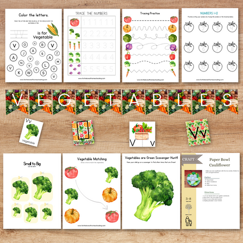 V is for Vegetable Early Learning Pack | FTL of Homeschooling